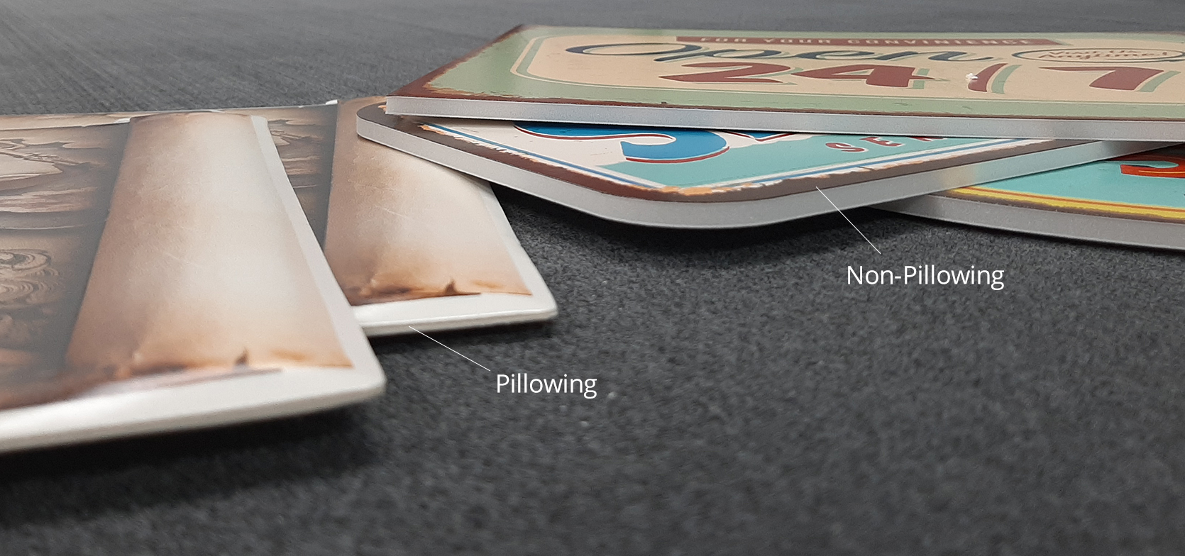 Pillowing vs. Non-Pillowing Foamboard