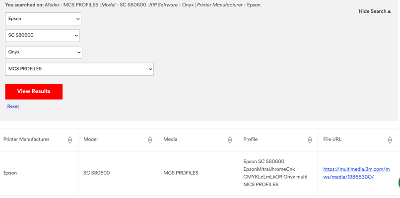 I want to use a CMYK profile on my S80 to print 3M MCS material.